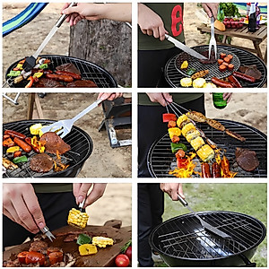 Grill Accessories Set BBQ Gifts - 18PCS Flat Top Barbecue Tools Kit for Camp Chef - Grilling Accessories for Outdoor Grill for Men - Stainless Steel Utensils Set with Spatula Fork Tongs