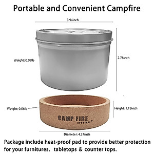 2 Pack of Portable Campfire Bonfire Candle Can Smore Maker Outdoor Fire Pit for Picnic Camping Hiking Fishing Climbing Emergency