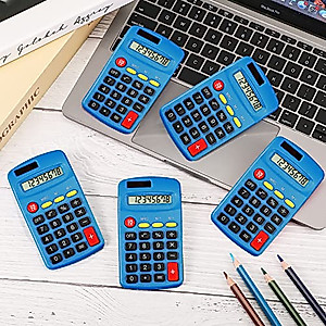 12 Piece Pocket Size Mini Calculators Solar Powered Calculators Handheld 8 Digit Display Basic Calculators Dual Power Basic Calculator Pocket Calculator for Office Students Kids, No Battery