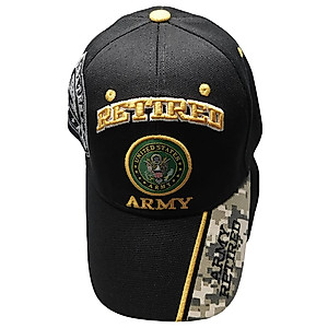 United States Army Retired Shadow Adjustable Cap - Black