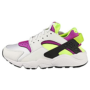 Nike Women's Air Huarache Run Sneakers, White/Neon Yellow/Magenta, 7.5