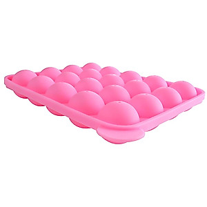 WARMBUY 20 Cavity Silicone Cake Pop Mold Lollipop Baking Mold Tray with Sticks, Pink