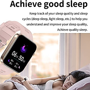 Bzdzmqm Smart Watch for Android Phones for iPhone, 1.96-inch HD Large Screen Smartwatch, Bluetooth Call Health Detection with Password Lock Sports Watch with Text and Call