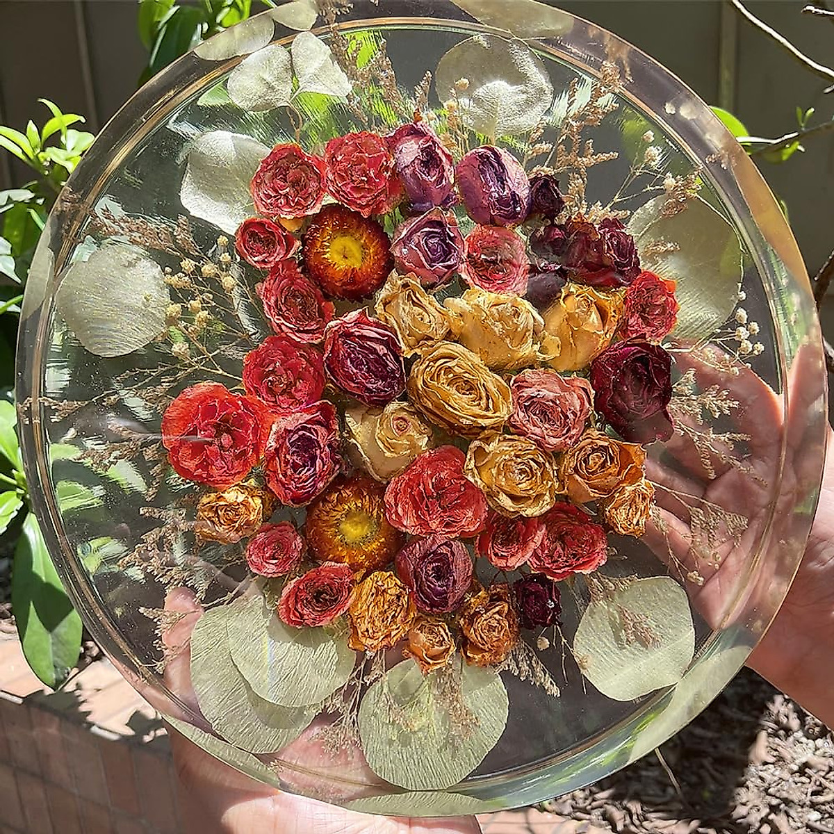 RESINWORLD 14" Round x 2" Deep XL Large Tray Mold, Shiny Silicone Tray Board Table Clock Mold for Epoxy Resin Casting, Floral Preservation Bouquet Resin Mold Home Decor