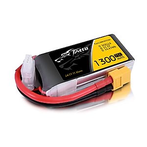 Tattu 11.1V 1300mAh 75C 3S LiPo Battery Pack with XT60 Plug for RC Boat Heli Airplane UAV Drone FPV Nemesis 240 Mini Skylark M4-FPV 250 Mini Shredder 200 INDY250 Plus Mojo 280 HOVERSHIP MHQ2