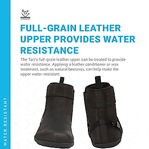 Xero Shoes Tari Women's Ankle Boots — Lightweight, Zero-Drop Heel, Leather Chelsea Boots for Women — Slip-on Women's Booties — Black, Size 8