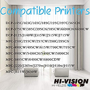 HI-VISION HI-YIELDS ® Compatible LC-61 LC61 Ink Cartridge Replacement (2 Black, 2 Cyan, 2 Yellow, 2 Magenta, 8-Pack)