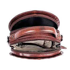 Lady Conceal Oaklee Concealed Carry Crossbody - Womens Locking Concealed Carry Purse - Crossbody Bag with Gun Holster (Mahogany)