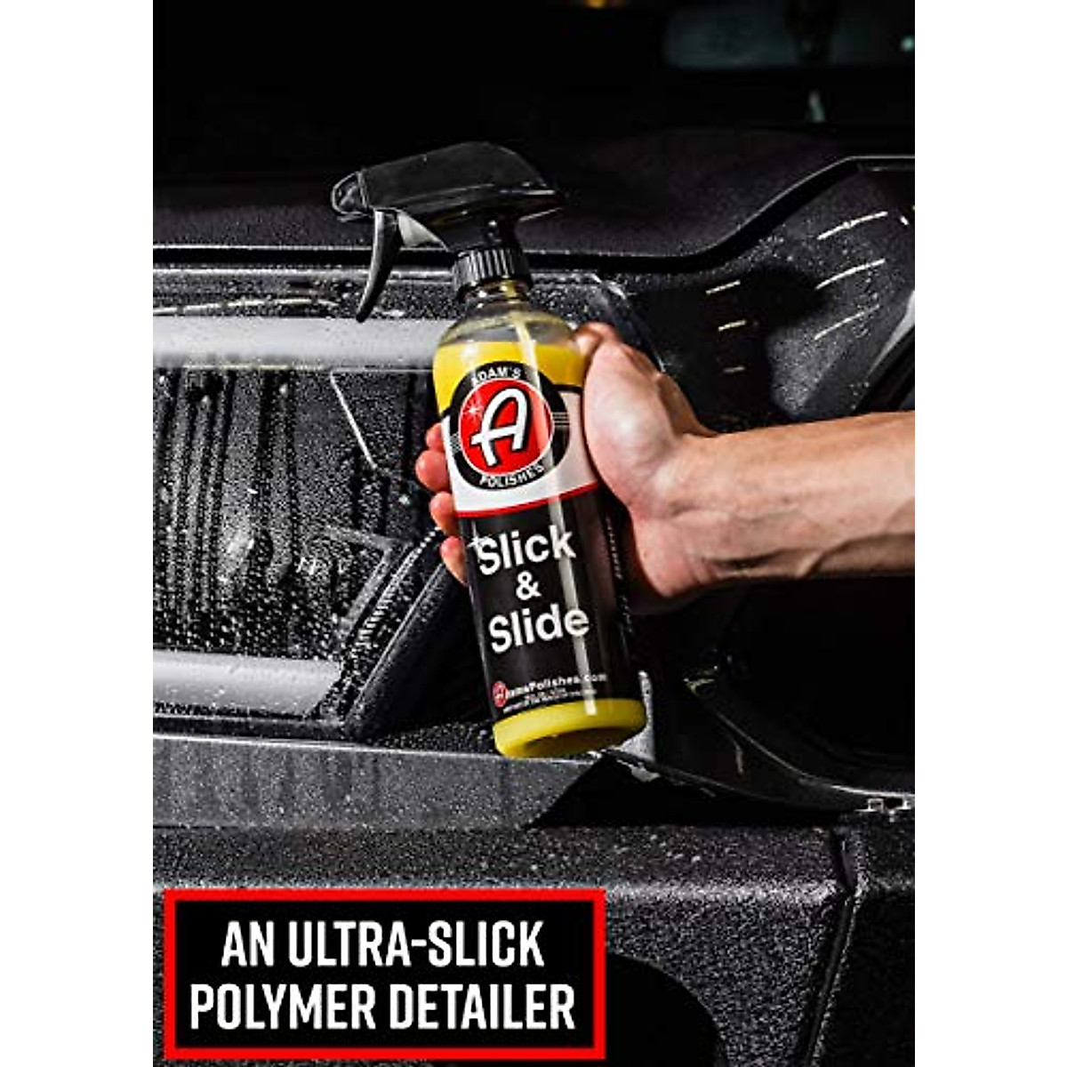 Adam’s Slick & Slide Detail Spray - Hyper Slick Polymer Resin Technology Car Wash Spray Sealant - Car Wax Top Coat Quick Detailer Provides Superior Gloss, Shine, & Slickness (16 Oz)