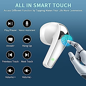 Wireless Earbud, Bluetooth 5.2 Headphones Deep Bass, Bluetooth Earbud Wireless Headphones Noise Cancelling Wireless Earphones in Ear with Mic, USB-C Mini LED Charging Case, IP7 Waterproof 35H Ear Buds