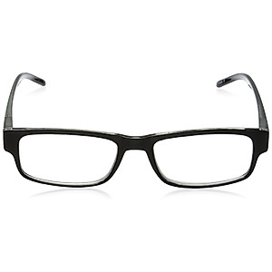 Foster Grant Men's Sloan Square Reading Glasses, Black/Transparent, 59 mm + 2