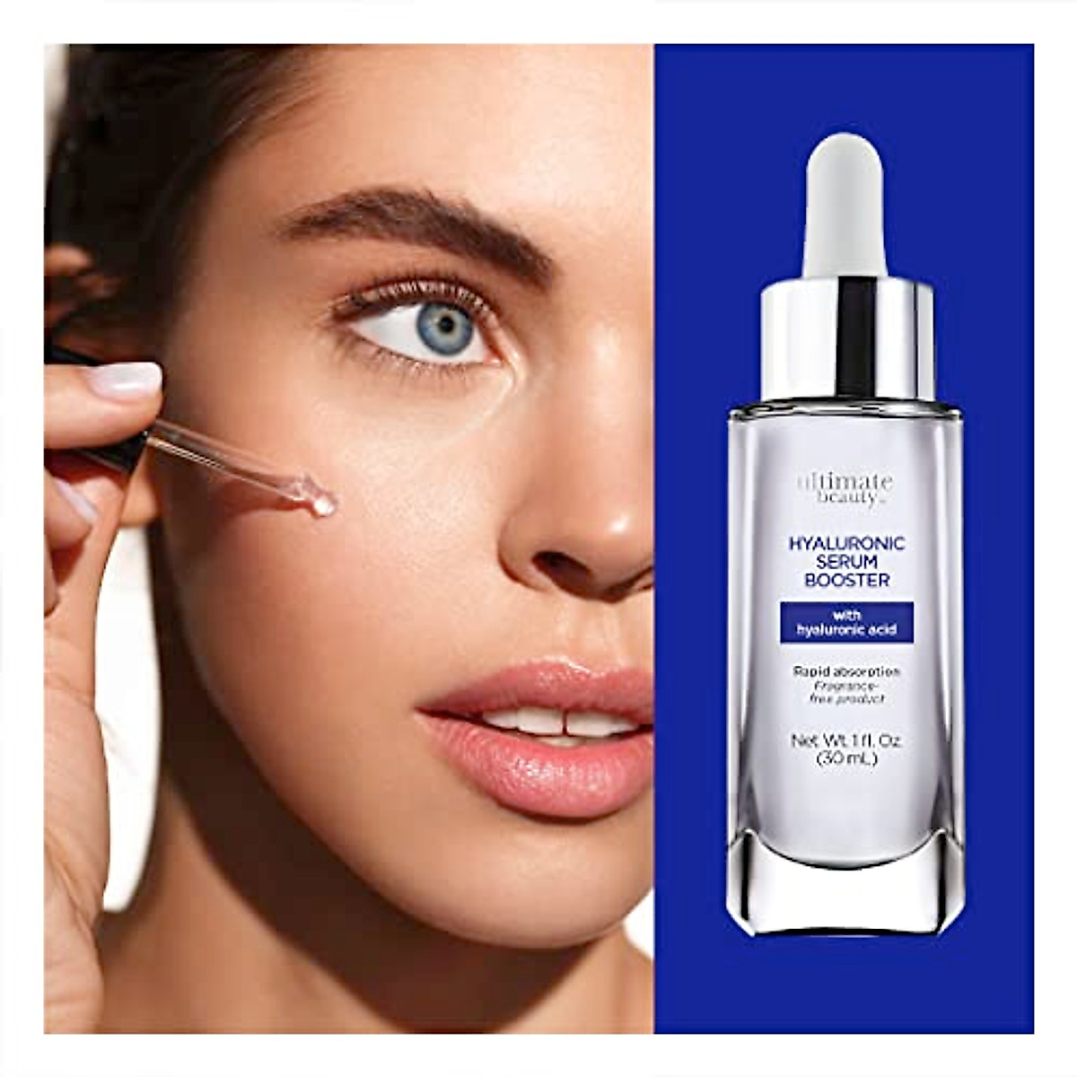 Ultimate Beauty | Hyaluronic Acid Serum Booster, 1.5% Pure Hydrating Serum to Plump and Repair Dry Skin, 1fl. Oz