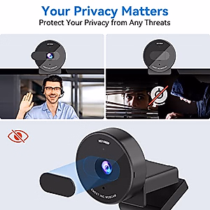 EMEET C950 Webcam for PC, 1080P Webcam with Microphone&Privacy Cover, Auto Light Correction, 70° FOV for Personal Use, Plug&Play Web Cam Protect Data, Perfect for Office Professionals&Remote Workers