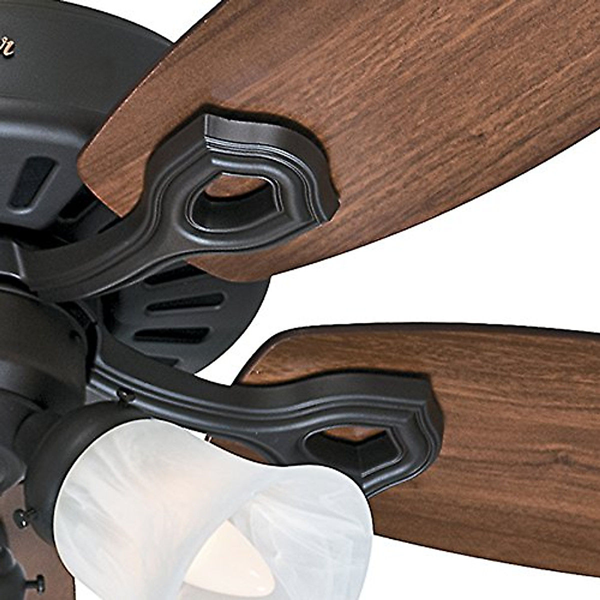 Hunter Fan 42 inch Traditional Snow White Ceiling Fan with Three-Light Fitter and Swirled Marble Glass, 5 Blade (Renewed) (New Bronze)