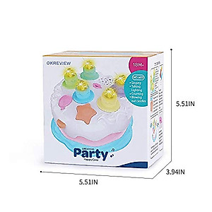 OKREVIEW First Birthday Cake Toy - Singing Music Cake Toys with Counting and Blow Candles Toys for 18 Months+ Old Boys Girls Birthday and Xmas Gift