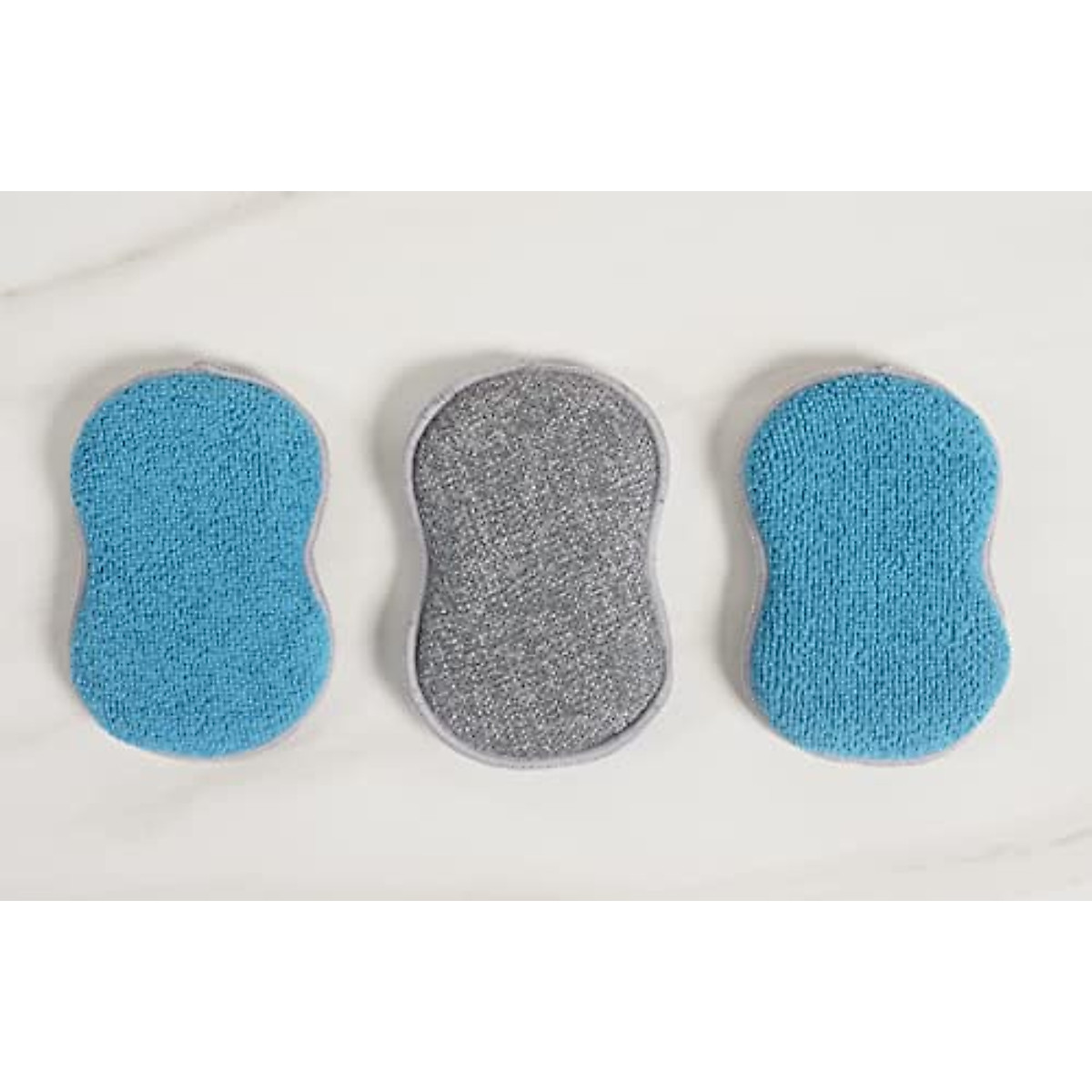 KAF Home Clean It Set of 6 Dual Sided Utility Sponges - Blue