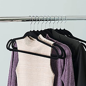 10 PACK VELVET HANGER BLACK