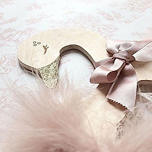 shlutesoy Swan Bowknot Wooden Hanger Kids Room Clothes Rack Home Decor Photography Prop