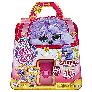 Little Live Pets | Scruff-a-Luvs Cutie Cuts! Shave, Reveal and Style, Plush Rescue Pet - Purple Puppy