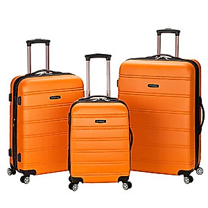 Rockland Melbourne Hardside Expandable Spinner Wheel Luggage, ORANGE, 3 Piece (20"/24"/28")