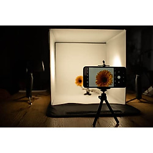 Photo Studio Light Box, Mini LED Shooting Tent Kit 16x16x16” 6000K 8W Portable Table Top Lighting Shooting Tent Kit Foldable Cube with 2x20 LED Lights 3 Color Backdrops