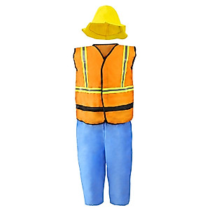 Jeowoqao Boy's Dress Up Costumes Set, Role Play Set 11-pcs Trunk Pirate, Chef, Construction Worker, Policeman Costume Fit Kids Girls Age from 3-6