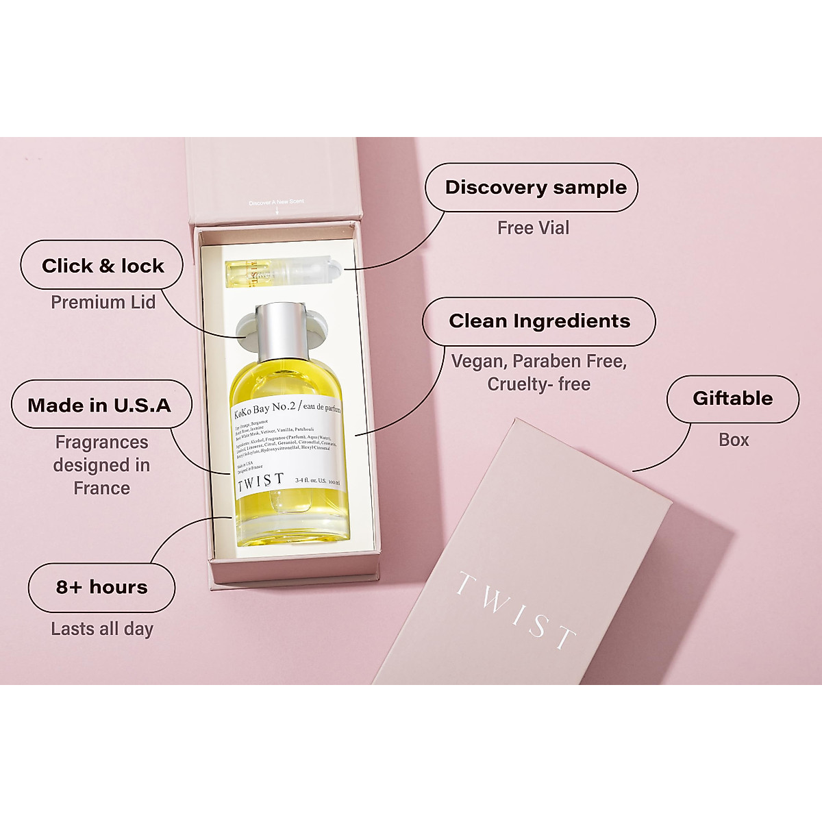 Twist - Bloom Petal No. 5 - Eau De Parfum Inspired by Guc. Bloom, Long-Lasting Perfume For Women, Paraben Free, Vegan, Clean Ingredients, Fragrance - Spray 100 ml | 3.4 fl. oz.