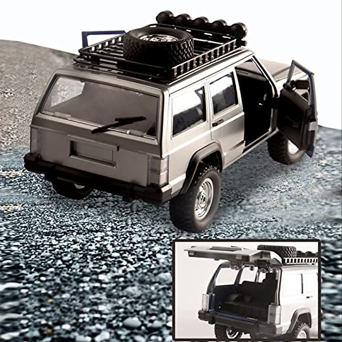 Goolsky RC Rock Crawler, 1:12 Scale Remote Control Car, 4WD Off Road RC Truck, 2.4Ghz All Terrains Climbing Vehicle, RC Car with LED Lights for Kids and Adults, Include 2 Batteries (Blue)