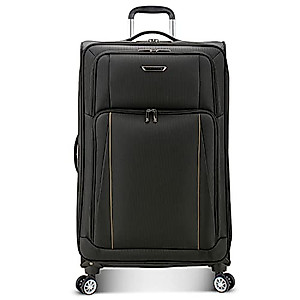Traveler's Choice Lares Softside Expandable Luggage with Spinner Wheels, Black, Checked 30-Inch
