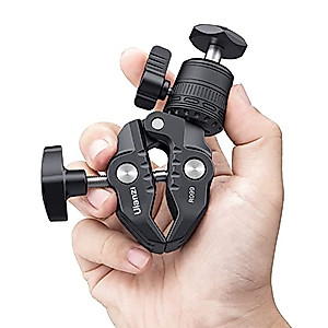 ULANZI R099 Super Clamp Camera Mount Clamp with 360° Ballhead, Bike/Bicycle/Motorcycle Handlebar Mount for Insta360/GoPro/AKASO/DJI Osmo Action Cameras, DSLR/Cameras/Lights Pole Tube Mount
