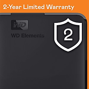WD 2TB Elements Portable External Hard Drive HDD, USB 3.0, Compatible with PC, Mac, PS4 & Xbox - WDBU6Y0020BBK-WESN