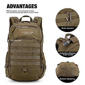 Mardingtop 25L Hiking Backpack,Lightweight Molle Tactical Backpack for Running,Hiking,Cycling,Motorcycle(With Rain-cover)