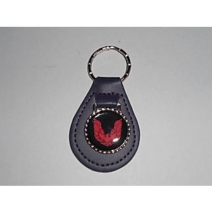 FIREBIRD OR TRANS-AM RED BIRD LOGO LEATHER KEYCHAIN - PURPLE