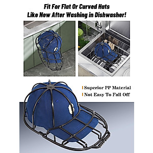 4 Pack Baseball Hat Washer Caps,Hat Cleaner Fit for Adult/Kid's Ball Hat Washer Frame Cage,Hat Protector Racks for Washing Machine（2 White 2 Black）