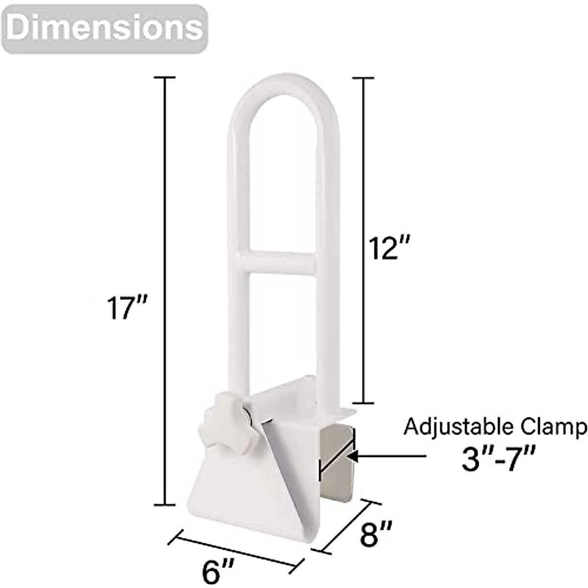 Vaunn Adjustable Bathtub Safety Rail Shower Grab Bar Handle
