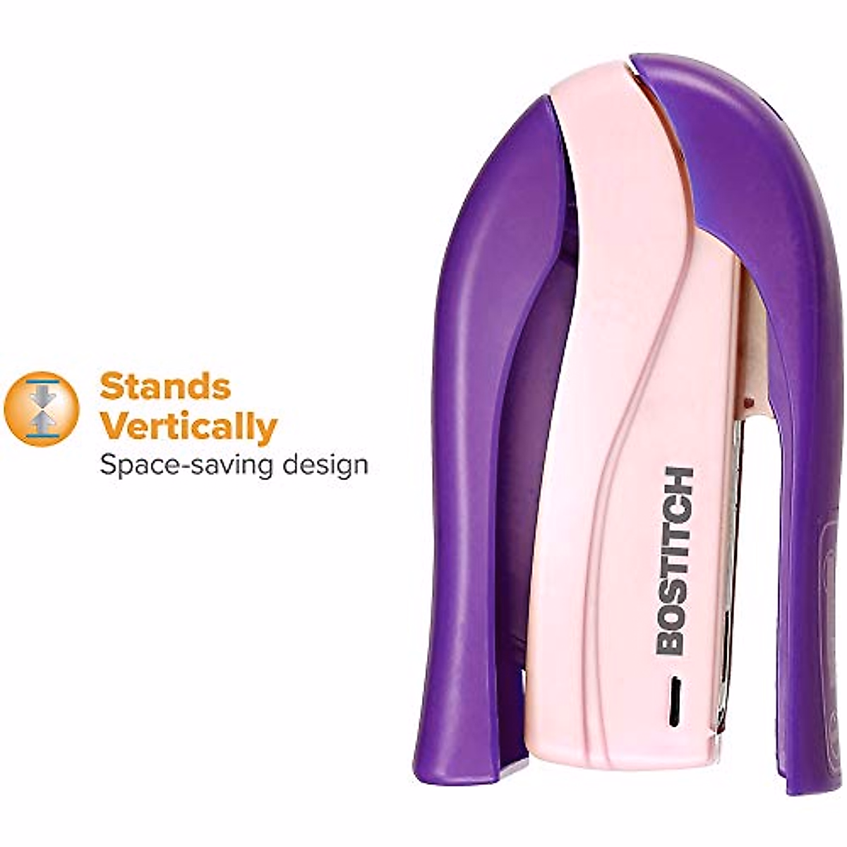 Bostitch Office inSHAPE 15 Reduced Effort Compact Stapler, Purple (1454), 4.3" x 1.9" x 7.5"