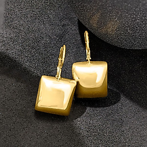 Ross-Simons Italian 18kt Gold Over Sterling Square Drop Earrings
