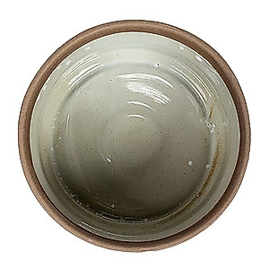 Bloomingville 6.75 Round Stoneware Lid and Pine Wood and Jute Handle in Reactive Glaze, Beige Canister