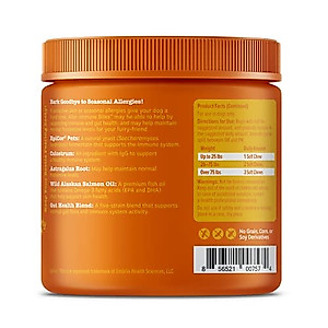 Zesty Paws Allergy Immune Supplement for Dogs - with Omega 3 Salmon Fish Oil & EpiCor Pets + Probiotics for Seasonal Allergies - Lamb - 90 Chews