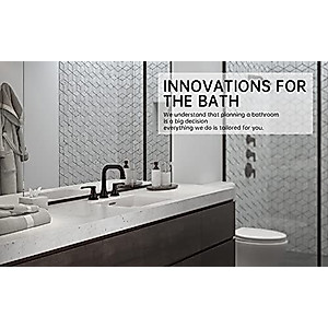 Bathroom Faucets, ARRISEA Bathroom Faucets for Sink 3 Hole Black Bathroom Sink Faucet with Built-in Strainer Pop-up Drain, 8 Inch Wide-Spread Faucet for Bathroom Sink, BF057-1-MB