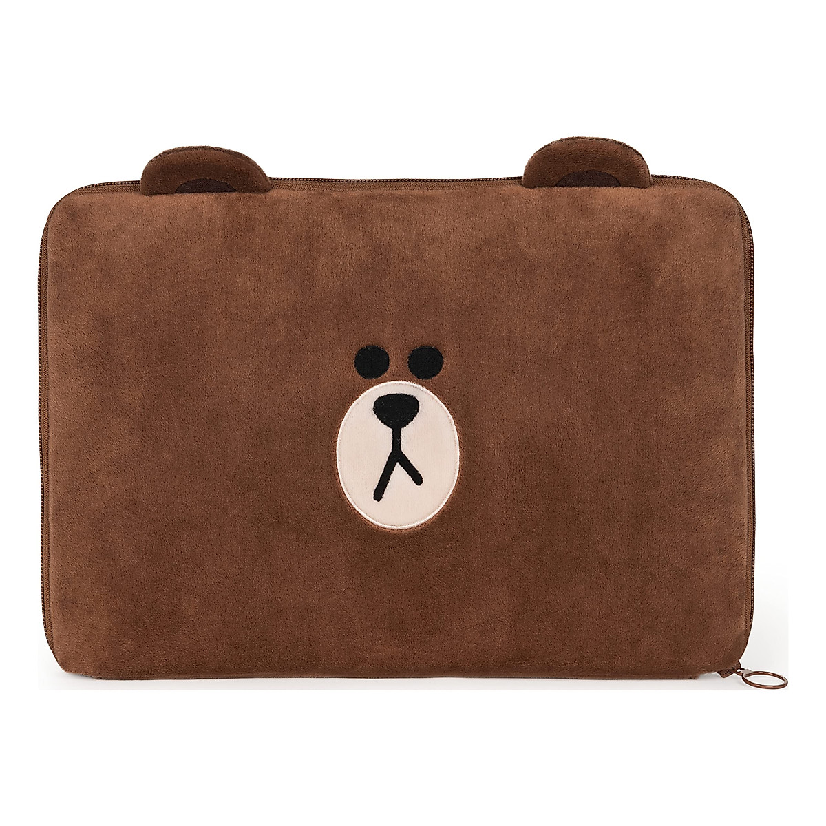 GUND LINE Friends Brown Zippered Computer Laptop Soft Case, 10.5”H x 15”W