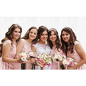 Muhome White Foil Fringe Curtain, 4PCS 3.28FT x 8.2FT Tinsel Door Curtains & 1 Masking Tape Fringe Backdrop for Wedding Birthday Bridal Shower Bachelorette Easter Party Decorations