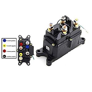 Winch Solenoid Relay Contactor 12V 250A Thumb Truck,for ATV UTV Boat 4x4 Vehicles 1500-5000lbs Winch with 6 Protecting Caps,Winch Switch Replacement Number 63070 62135 74900 2875714
