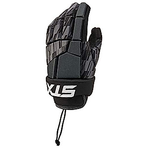 STX Lacrosse Stallion 75 Gloves, Black, Small, Pair