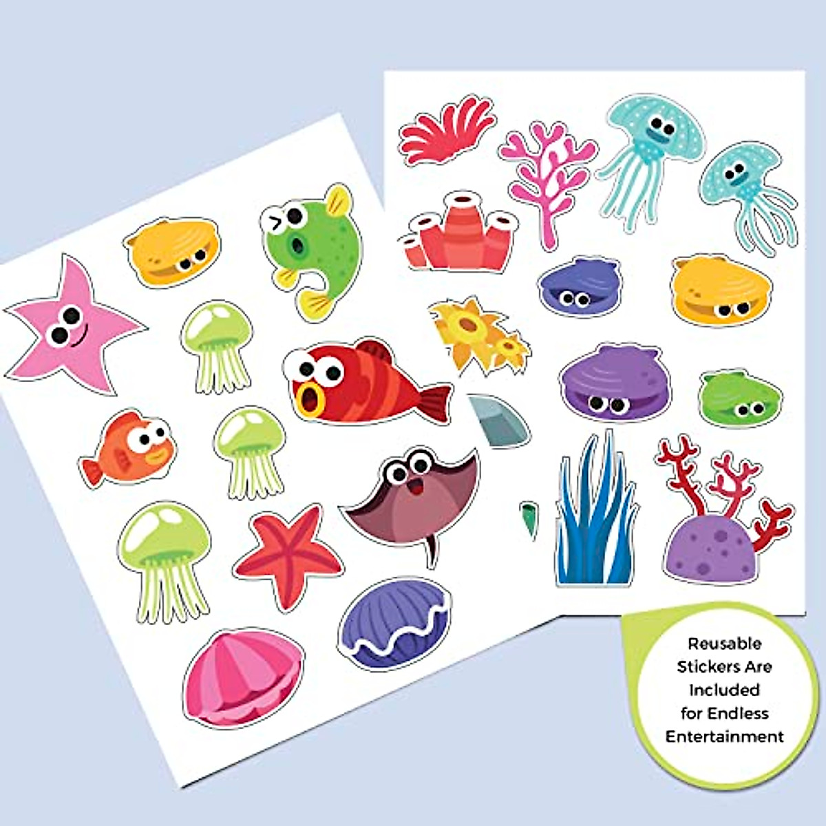 Baby Shark 5-Piece Toddler Bedroom Set by Delta Children - Includes Bed, Table with 2 Chairs and 6 Bin Design and Store Toy Organizer, Blue