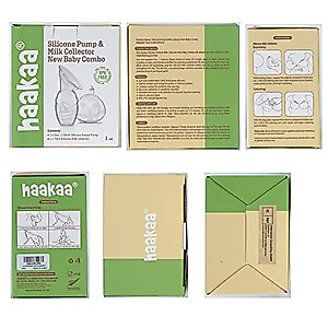 haakaa Manual Breast Pump 4oz/100ml and Ladybug Milk Collector 2.5oz/75ml Combo for Breastfeeding, Made of Food Grade Silicone
