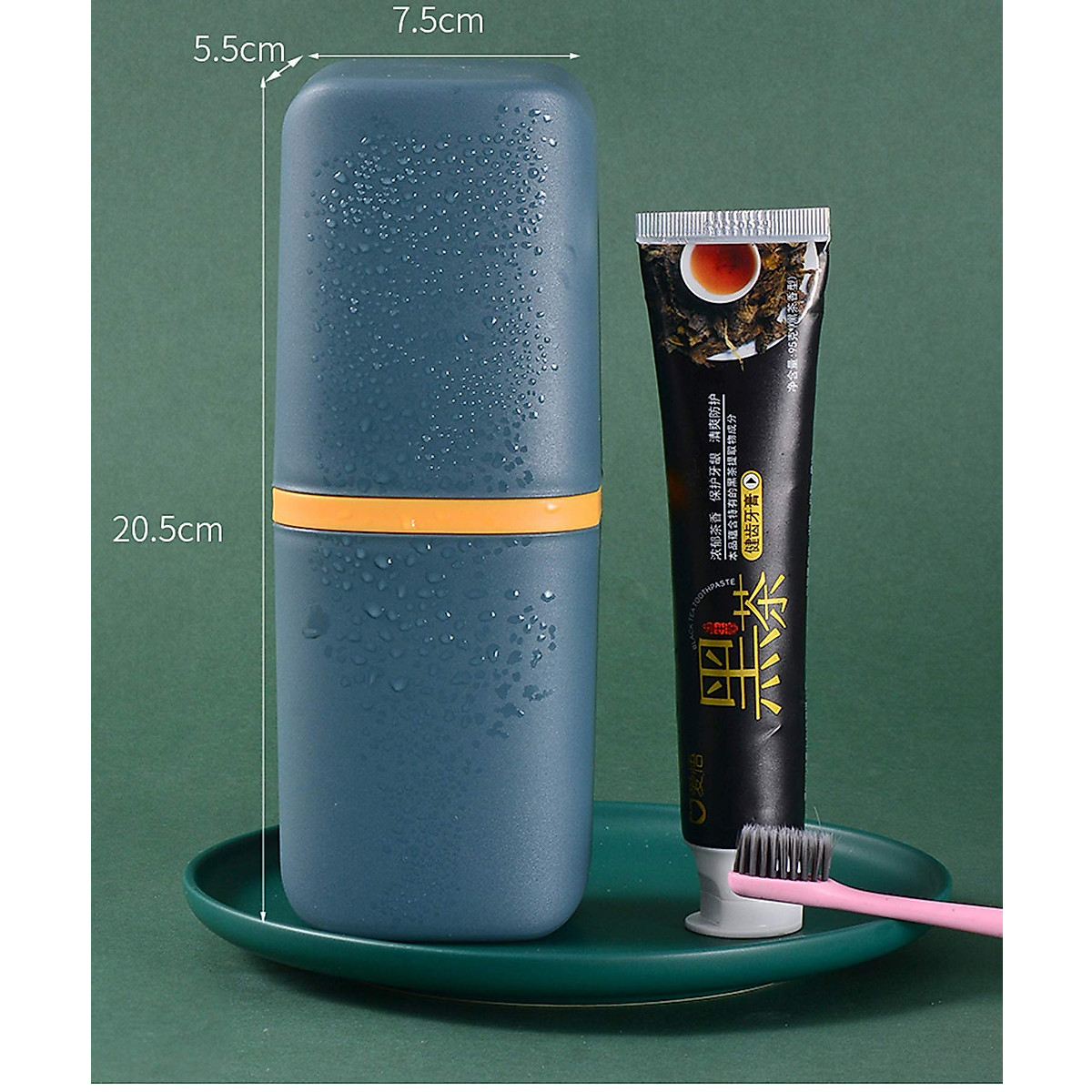 Vsmano 2 Pcs Travel Toothbrush Case, 2 in 1 Plastic Portable Toothbrush Holder Toothpaste Travel Case for Travel, Business, Hom, Camping, School (Pink+Ivory White)