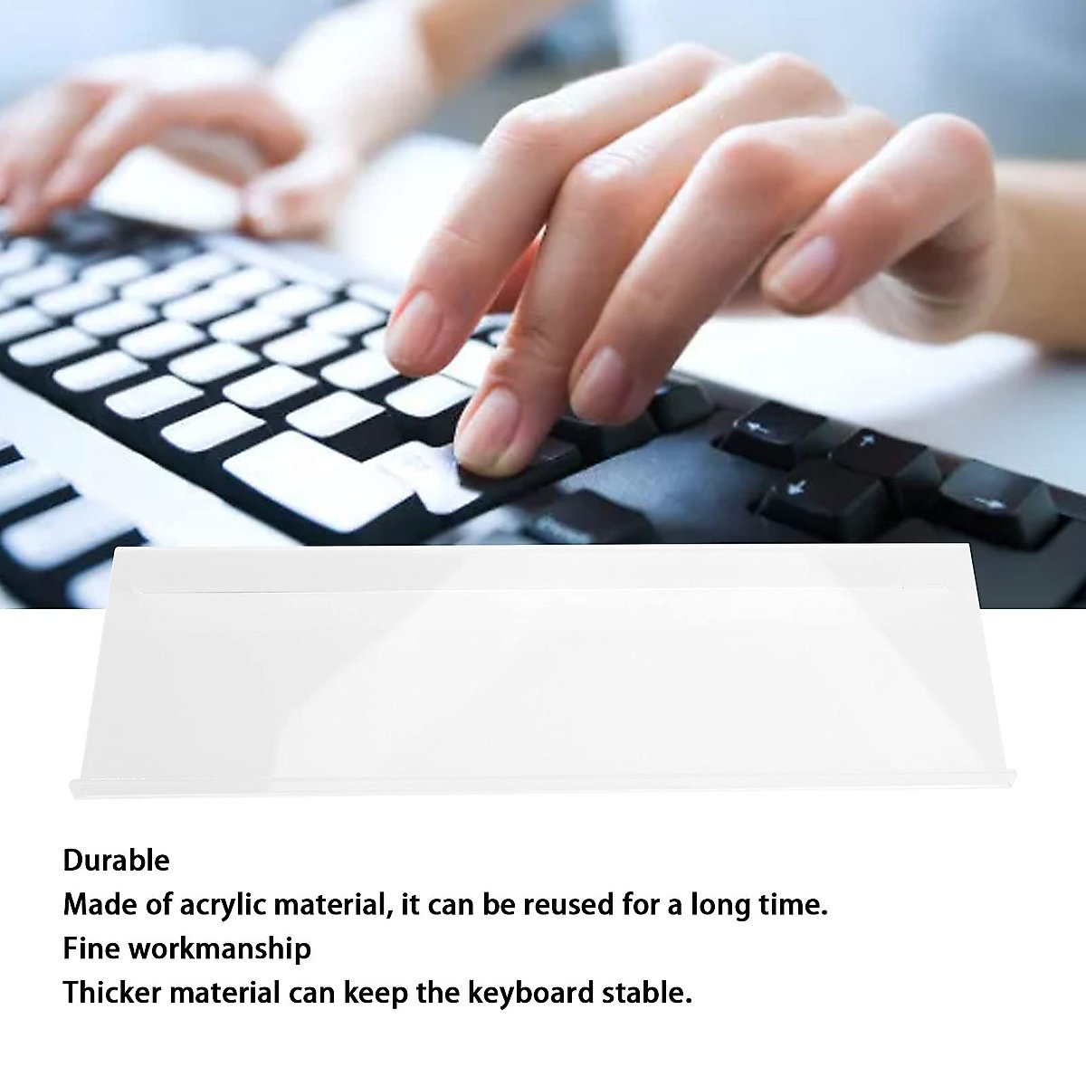 Keyboard Holder, Keyboard Tray, Acrylic Computer Keyboard Stand Transparent Keyboard Holder for Office Home School Keyboard Supplies