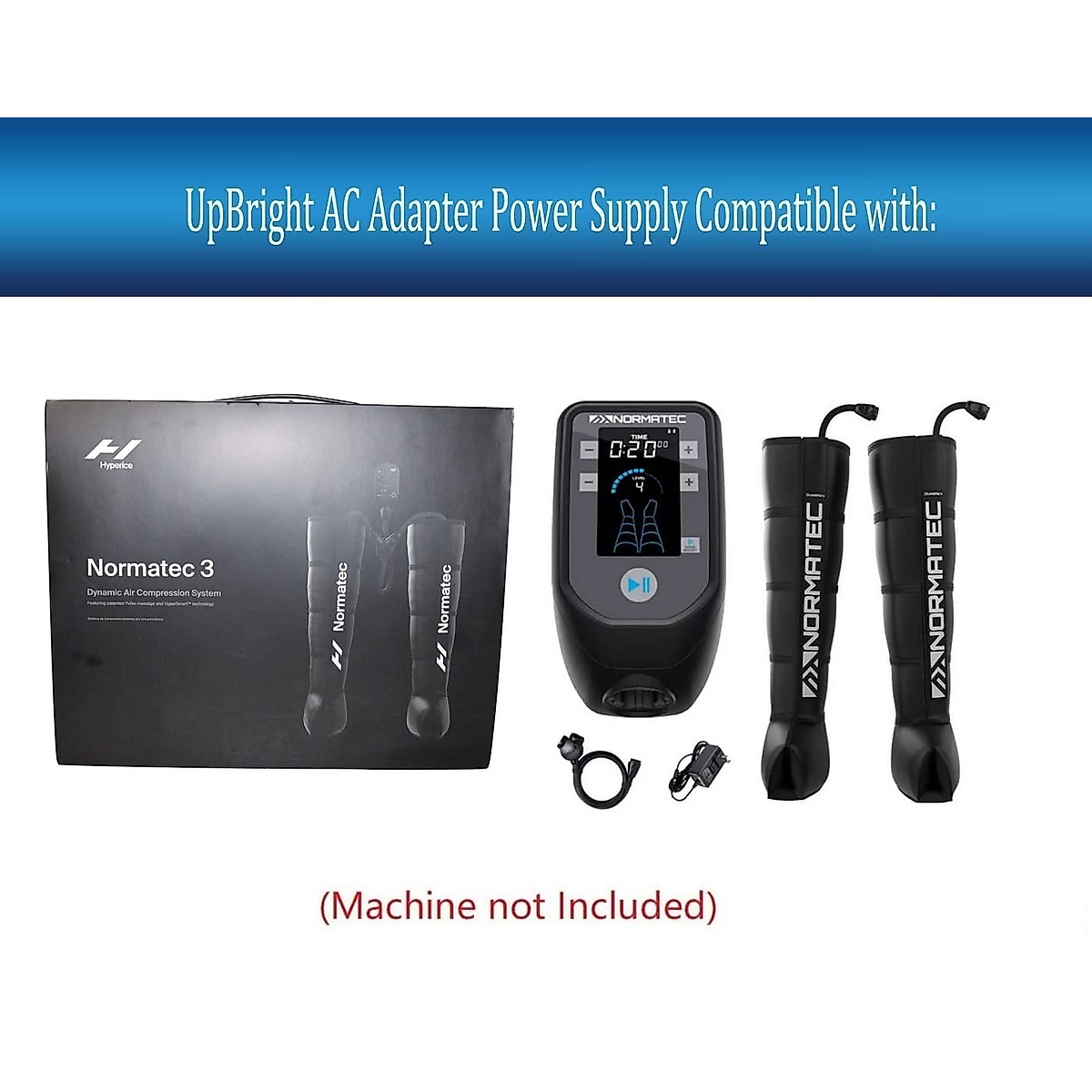 UpBright 15V AC/DC Adapter Compatible with Hyperice Normatec 3 Leg NT3A REJ6 63010 001-03 60090-001-00 Dynamic Air Compression Massage System Rechargeable Li-ion Battery Charger 30120 Power Supply PSU