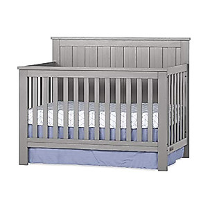 Child Craft Calder 4-in-1 Convertible Crib, Baby Crib Converts to Day Bed, Toddler Bed and Full Size Bed, 3 Adjustable Mattress Positions, Non-Toxic, Baby Safe Finish (Brushed Pebble)